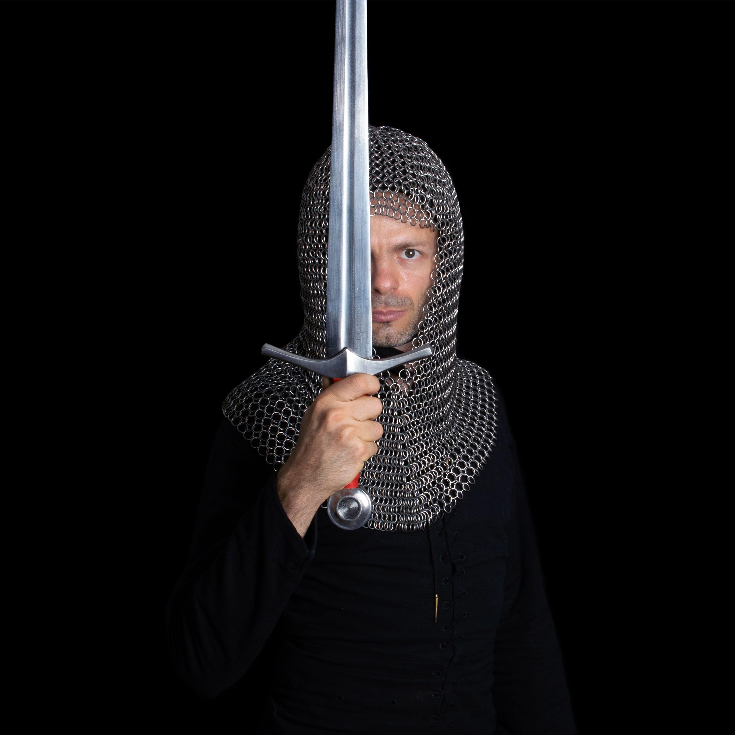 Mythrojan Medieval Chainmail Coif Hood 16 Gauge Stainless Steel Butted ...
