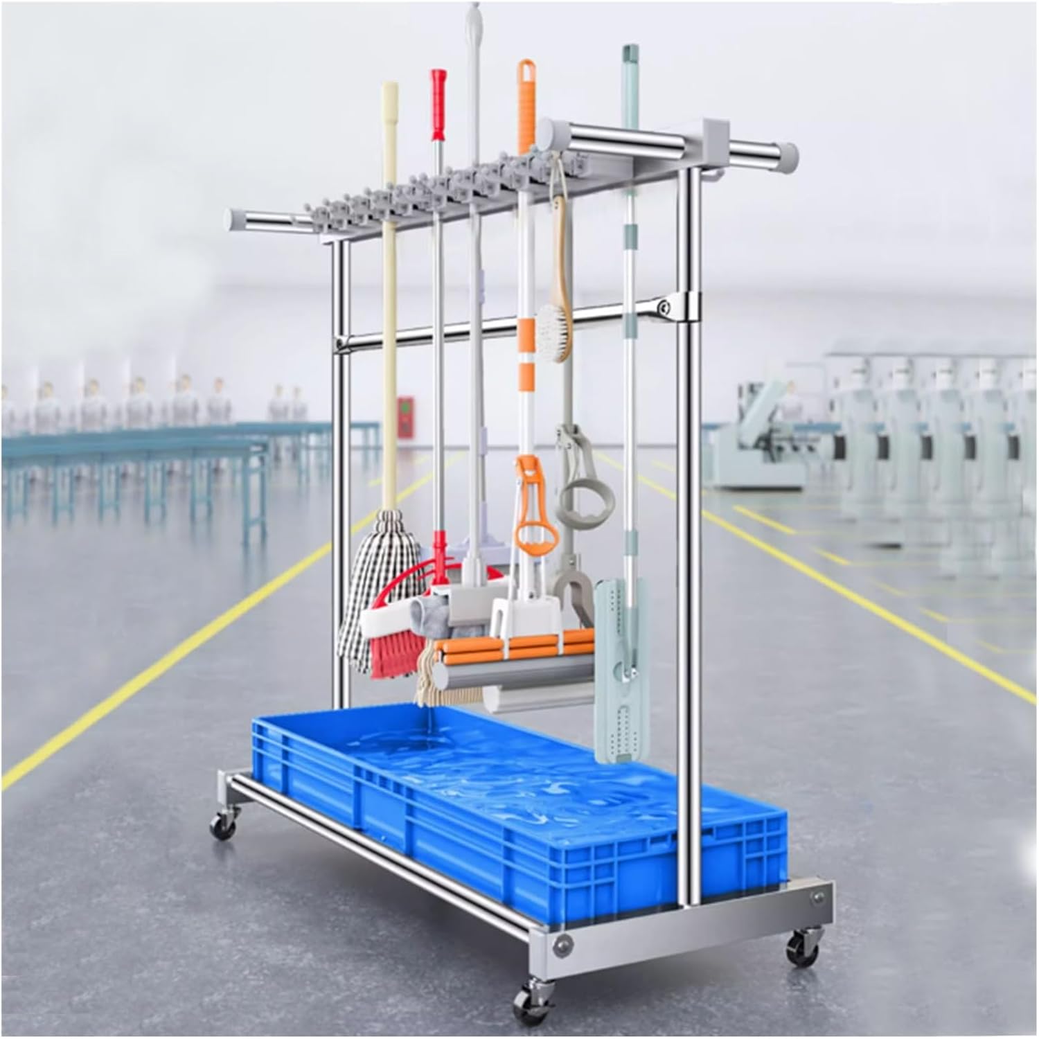Amazon.com: Commercial Movable Mop and Broom Holder Heavy Duty ...