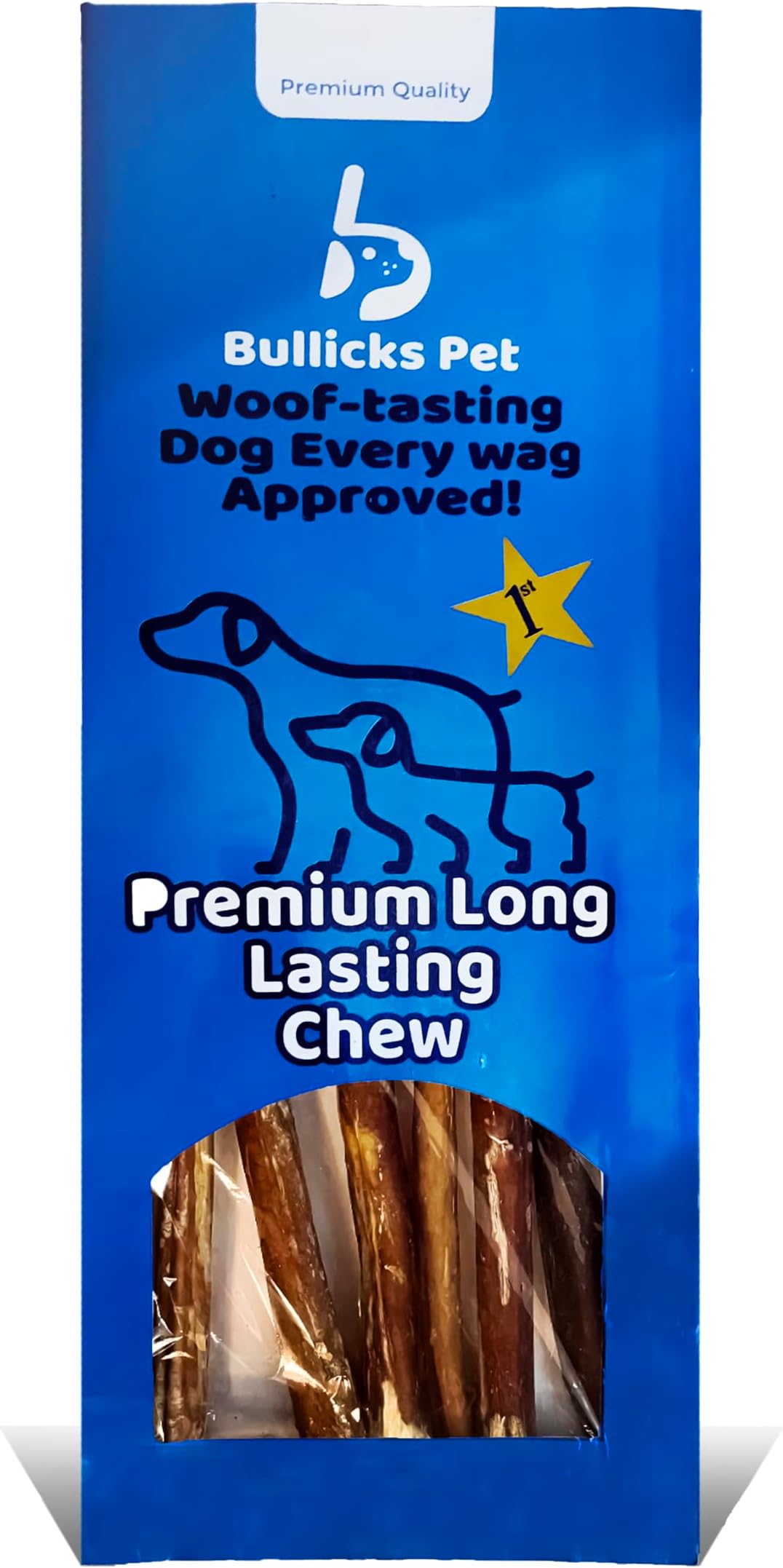 Amazon.com : Bullicks Pet Natural Bully Sticks for Dogs - Pack of 6 ...