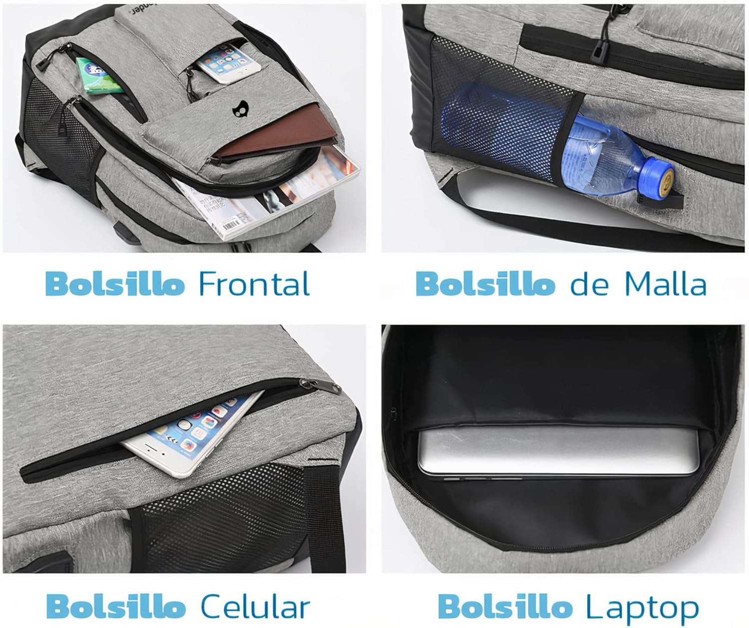 Bluelander Mochila para Laptop Hasta 16 Pulgadas, Impermeable ...