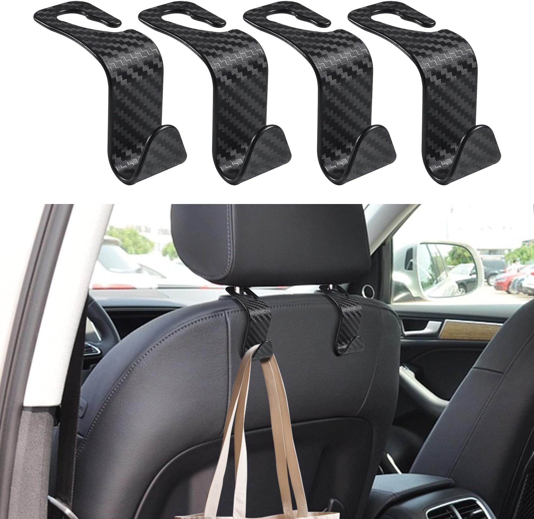 Amazon.com: 4 Pack Car Headrest Hooks | Car Purse Hook | Car Bag Hook ...
