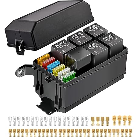 Amazon.com: Nilight Waterproof Relay Fuse Box 12V 6 Slots Relay Block ...