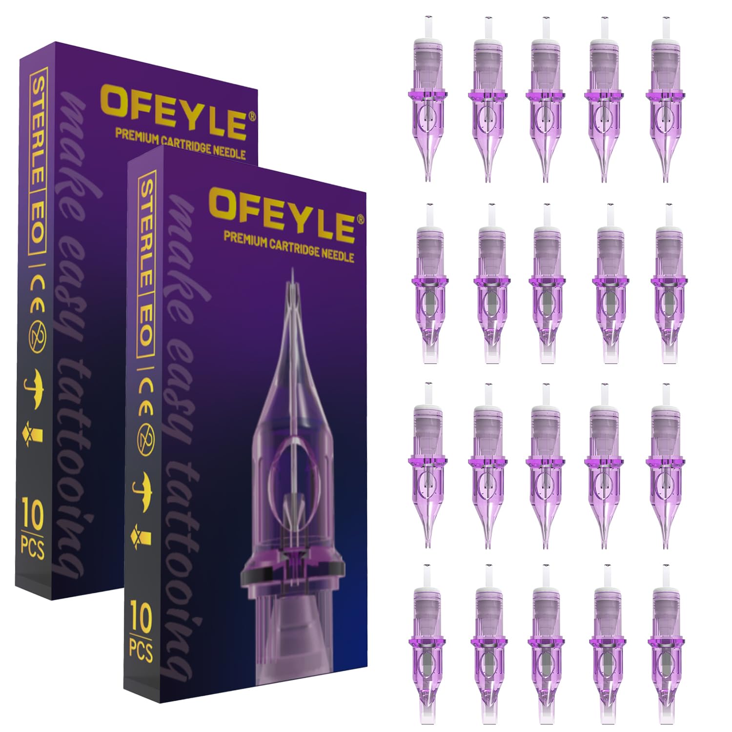 Amazon.com: OFEYLE Tattoo Cartridge Needles 20Pcs Assorted Mixed Sizes ...