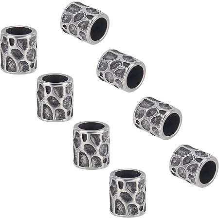 Amazon.com: UNICRAFTALE 16pcs 4 Colors Grooved Column Beads 10/11mm ...