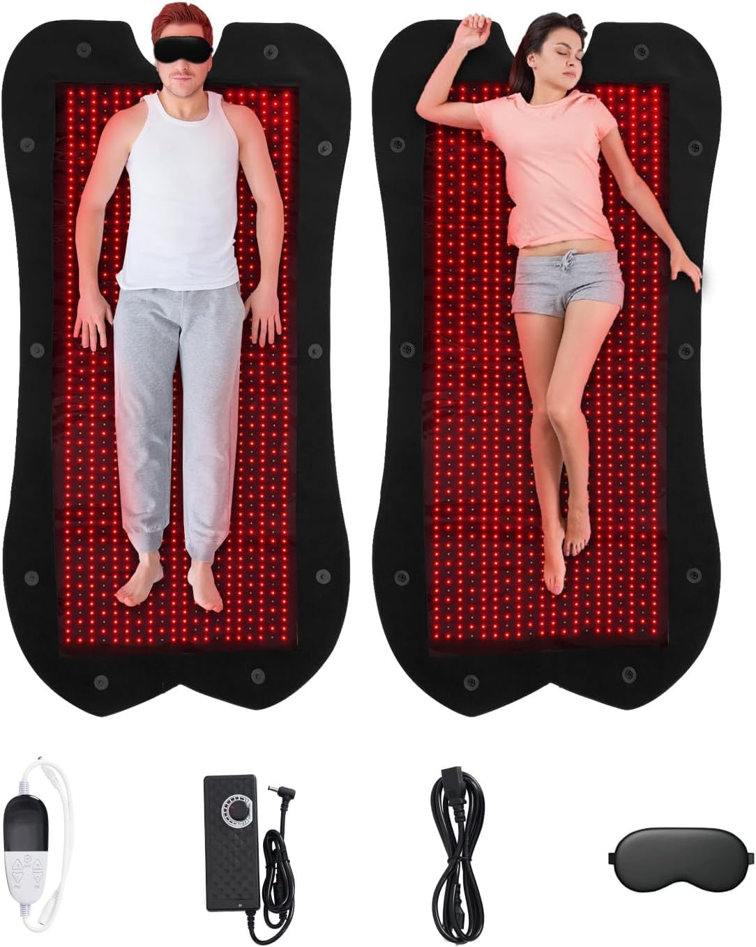 Amazon.com: 2pcs(75 * 39in) Red Light Therapy mat for Full Body Pain ...