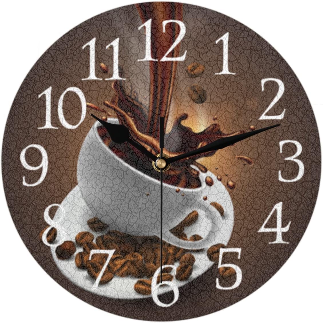 Amazon.com: REHOC Cup of Coffee with Foam Decorative Silent Wall Clock ...
