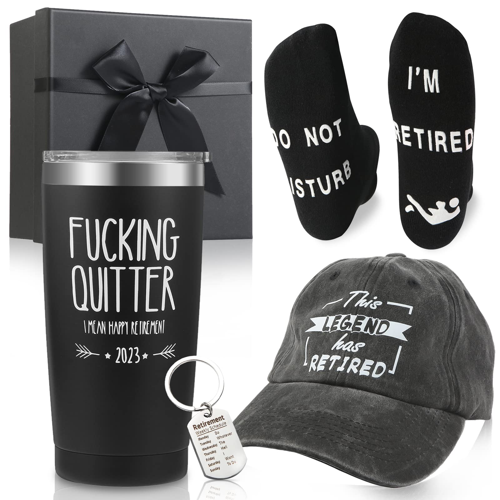 Retirement Gifts for Men 2023-Cool Retired Gifts Include Coffee Tumbler Baseball Cap Socks ...