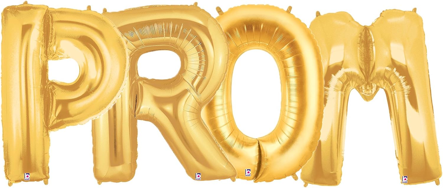 Amazon.com: Prom alfabeto Palabra Globos – Gold Foil celebración letras ...