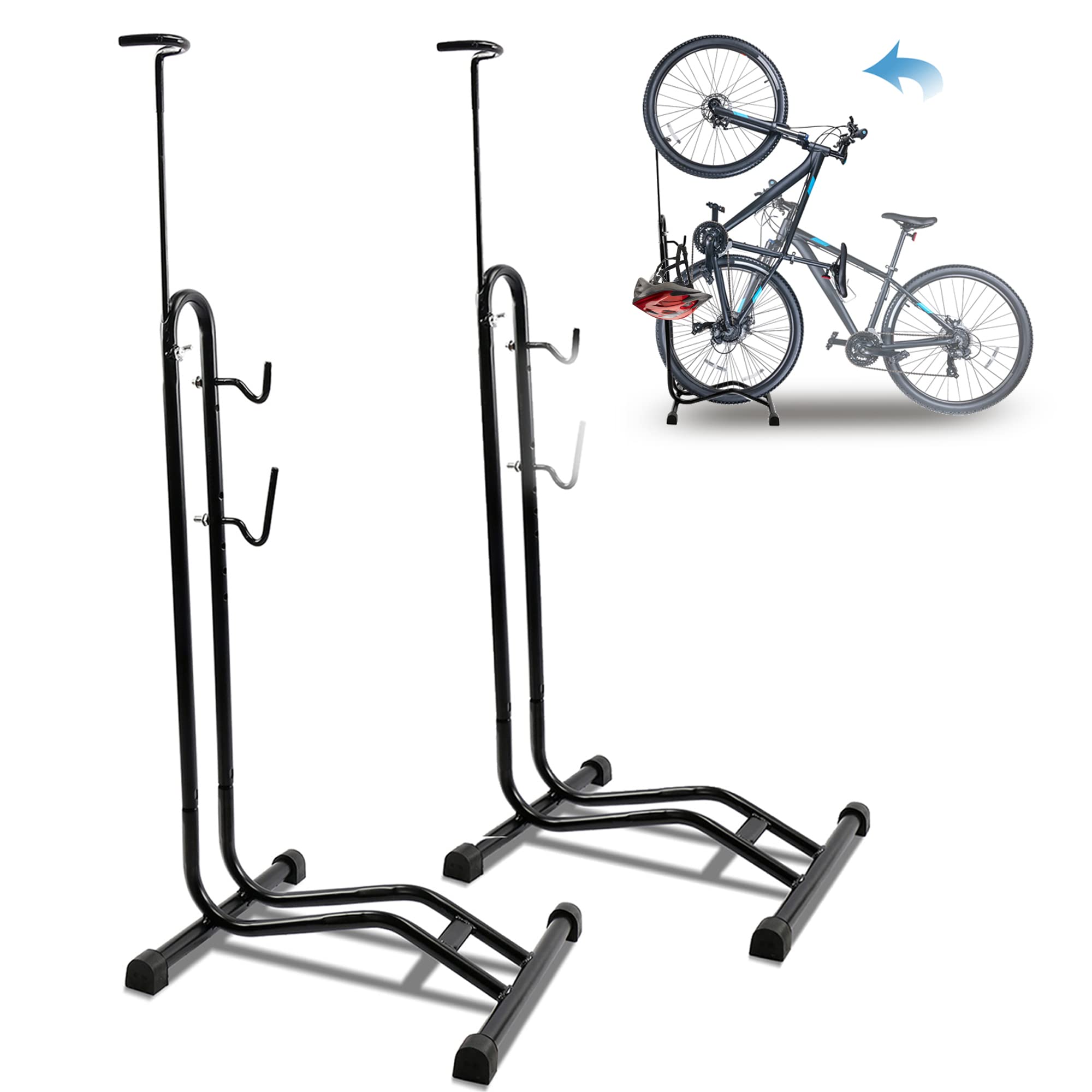 H&ZT 2 PACK Bike Floor Stand Vertical, 3-in-1 Upright Bike Fat Tire ...