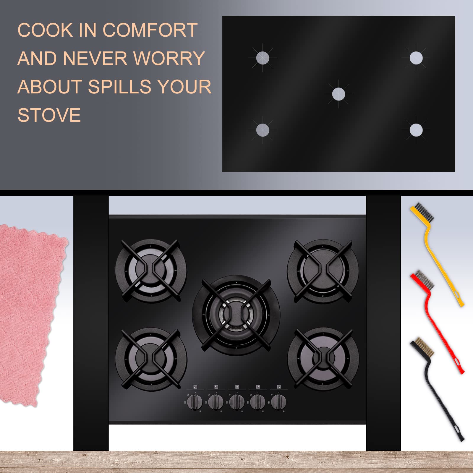 Stove Cover Reusable Gas Stove Burner Covers Oven Liners Mat Gas Range ...