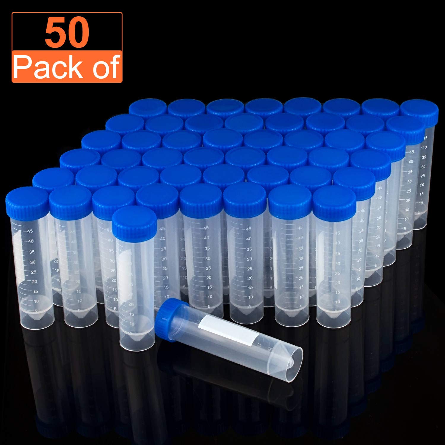 Buy ASelected 50 X 50ml Standard Laboratory Conical Centrifuge Tubes ...
