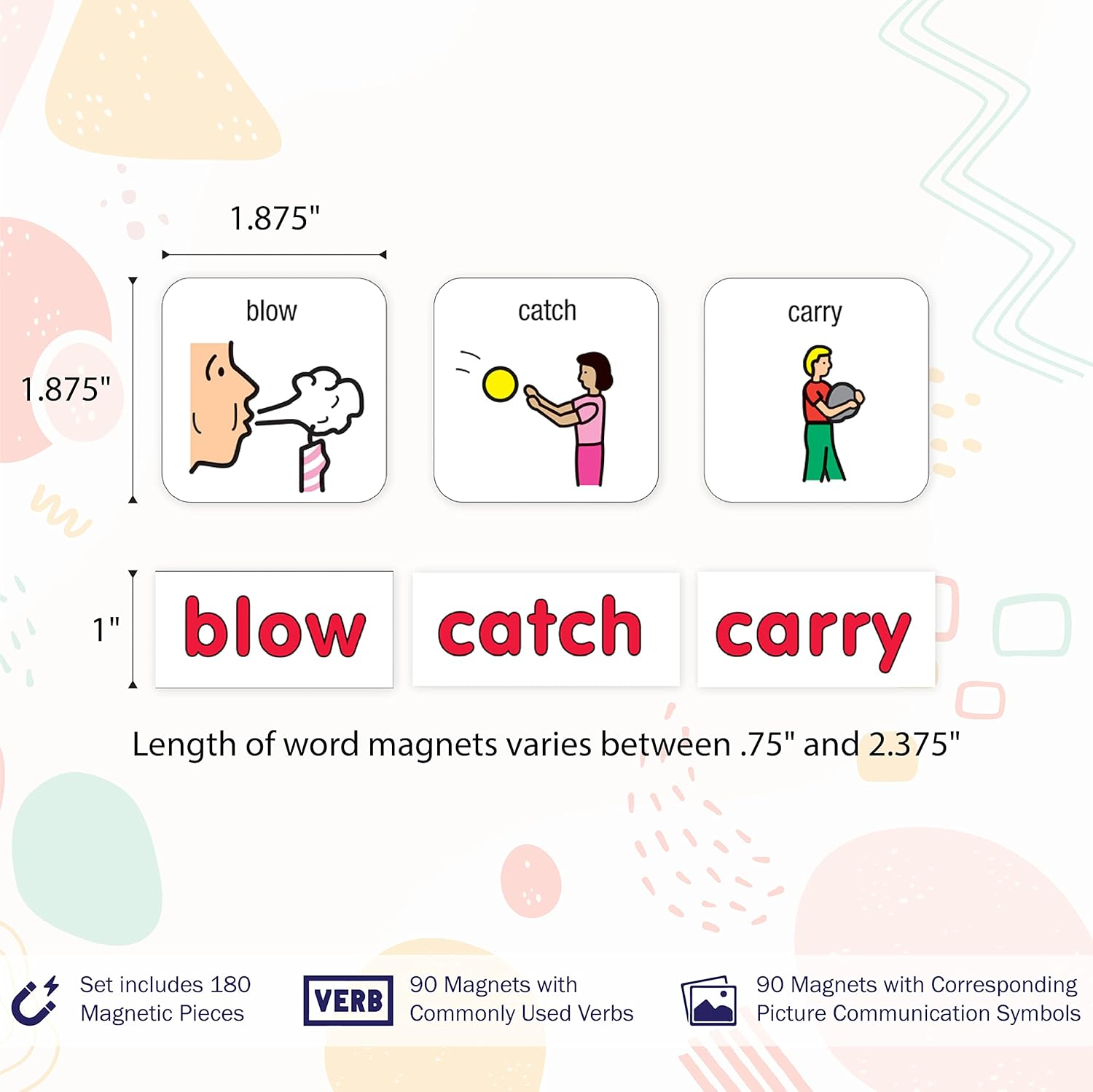 BARKER CREEK Imanes de aprendizaje para niños, imanes de símbolo de ...