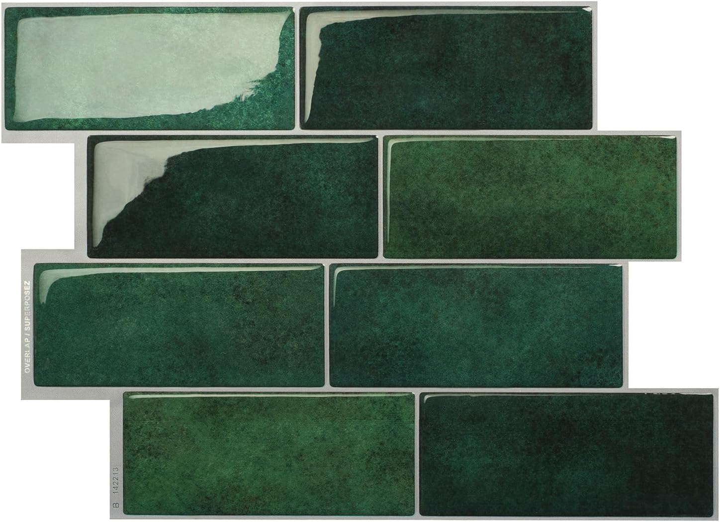 Smart Tiles Peel and Stick backsplash tiles, Metro Green, 5 Wall Panels ...