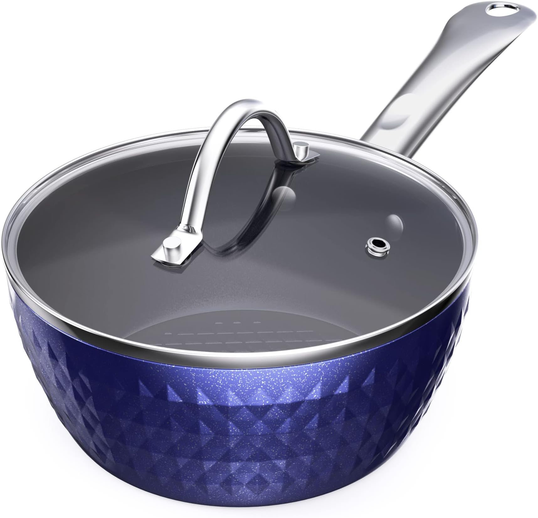 BUNDLEPRO 2,1 Quart Kochtopf-Set mit Deckel, antihaftbeschichteter ...