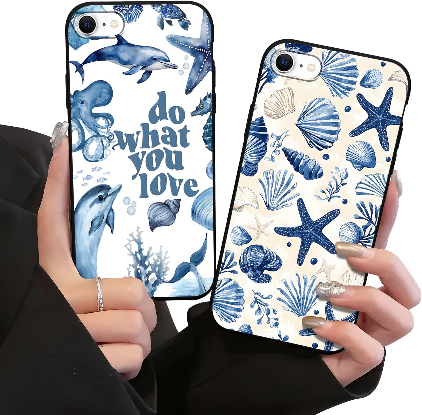 Amazon.com: Zrutru 2 Pack Cute Ocean Phone Case for iPhone SE 2022/SE ...