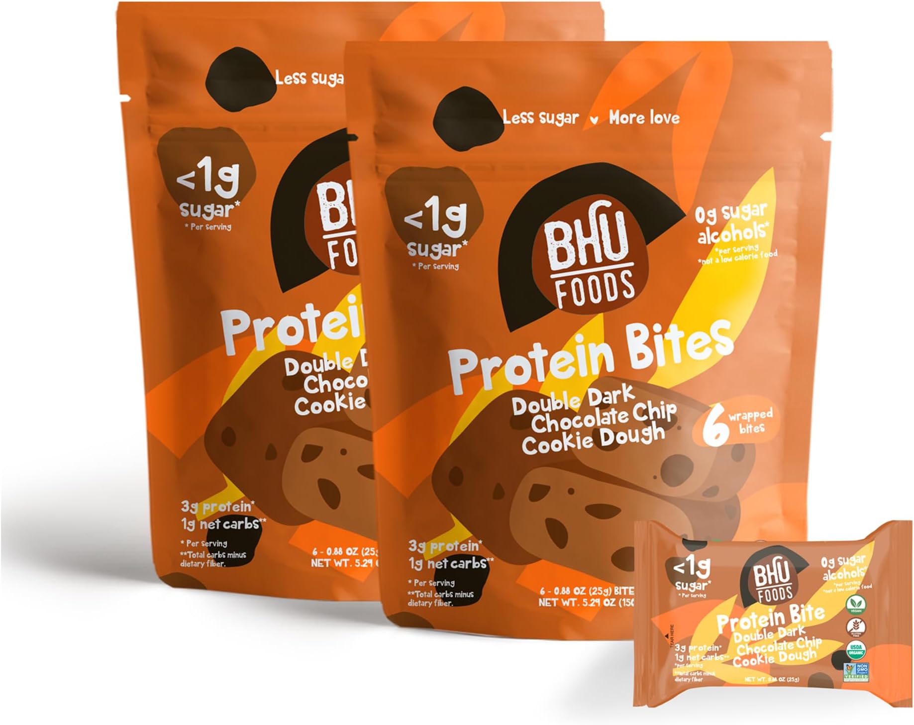 Amazon.com: Bhu Foods Keto Bites - Double Dark Chocolate Chip Cookie ...