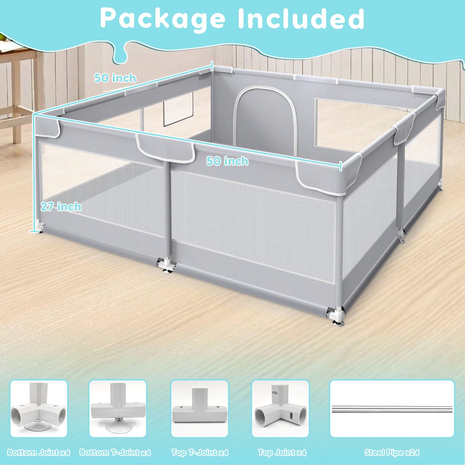 Fshibila Baby Playpen, Baby Playard for Babies and Toddlers, Baby Fence ...