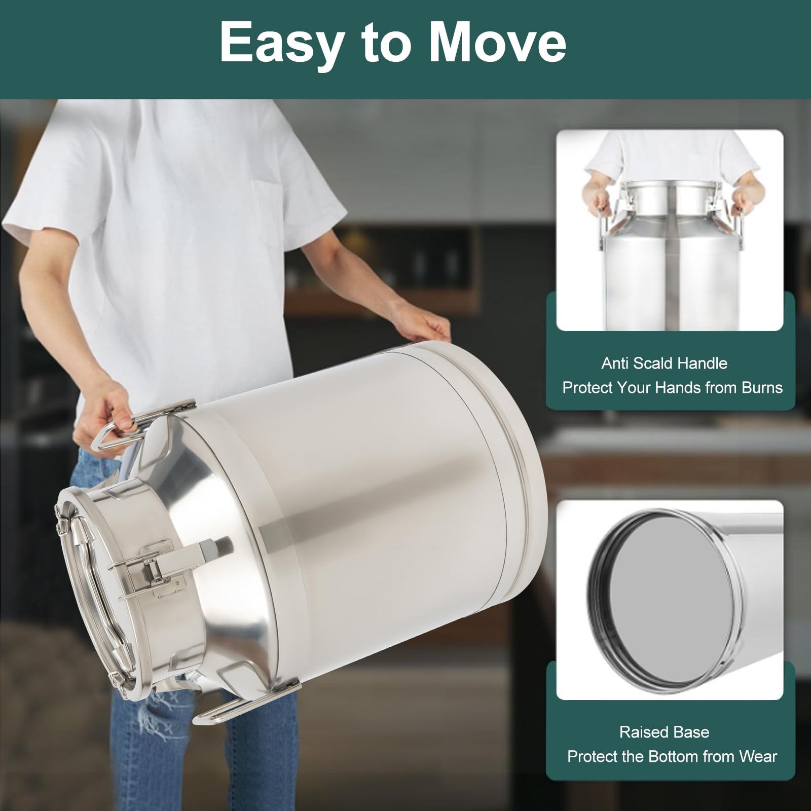 Stainless Steel Milk Can 13.25Gal/ 50L * - 304 Stainless Steel , Thick ...