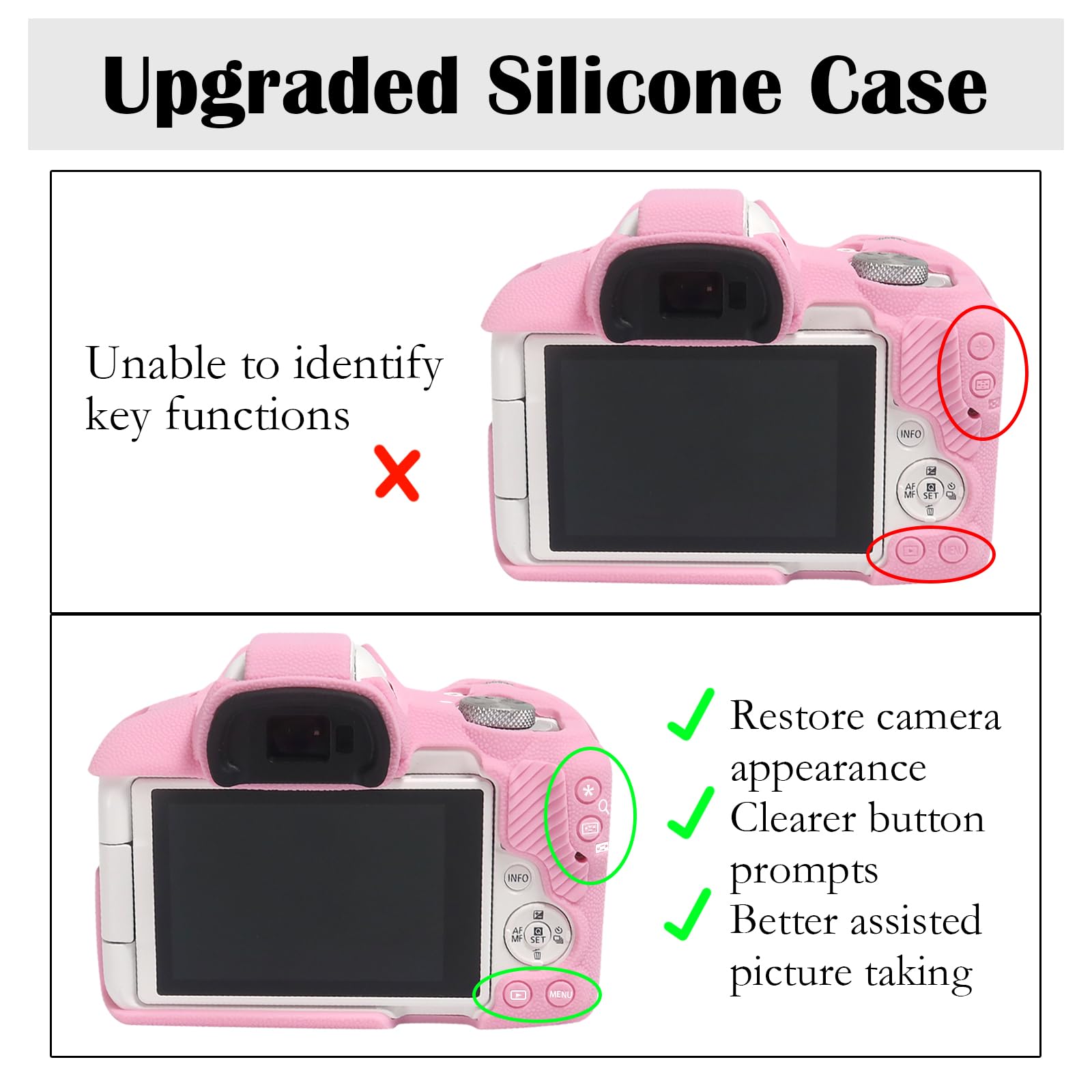 EOS R50/R100 Camera Case, Silicone Protective Camera Cover Body Skin ...