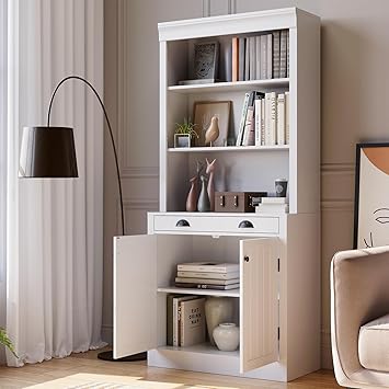 Amazon.com: GarveeHome 5-Tier Bookshelf, 70 Inch Tall Bookcase with 2 ...