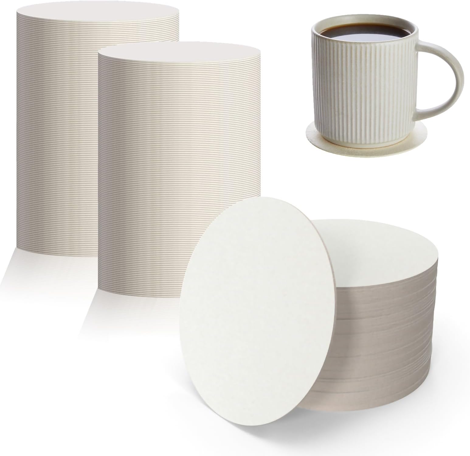 Amazon.com: Juvale 150 Pack White Paper Drink Coasters - 4 Inch ...