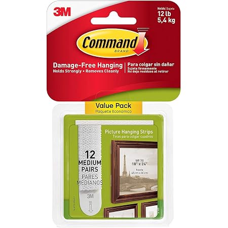 Amazon.com: Command 3M 12ct Pack Picture & Frame Hanging Strips Sets ...