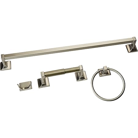 Hardware House 68-9497 Sunset 4 Piece Bath Set, Satin Nickel - Towel ...