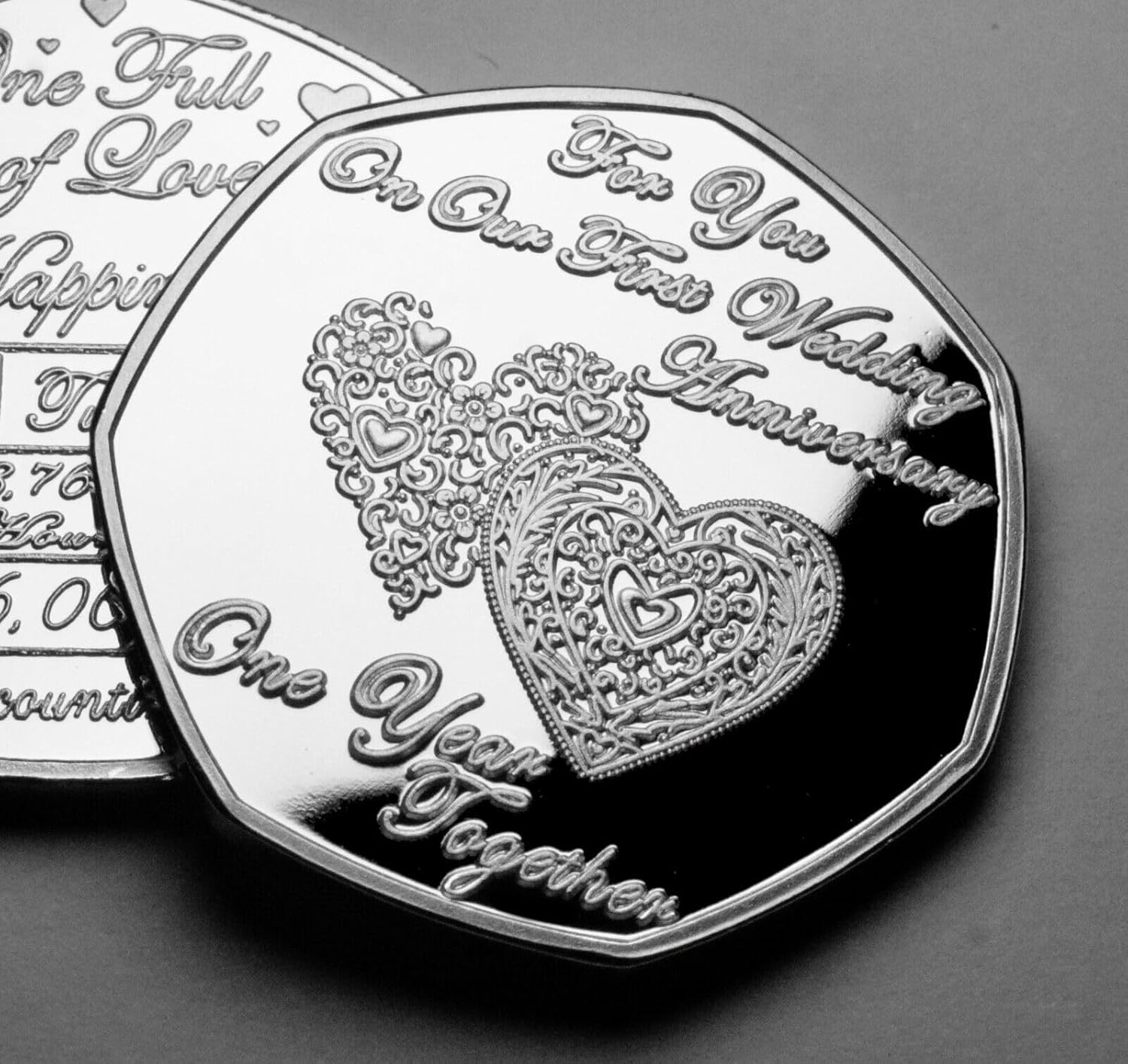 The Commemorative Coin Company OUR FIRST WEDDING ANNIVERSARY Silver ...