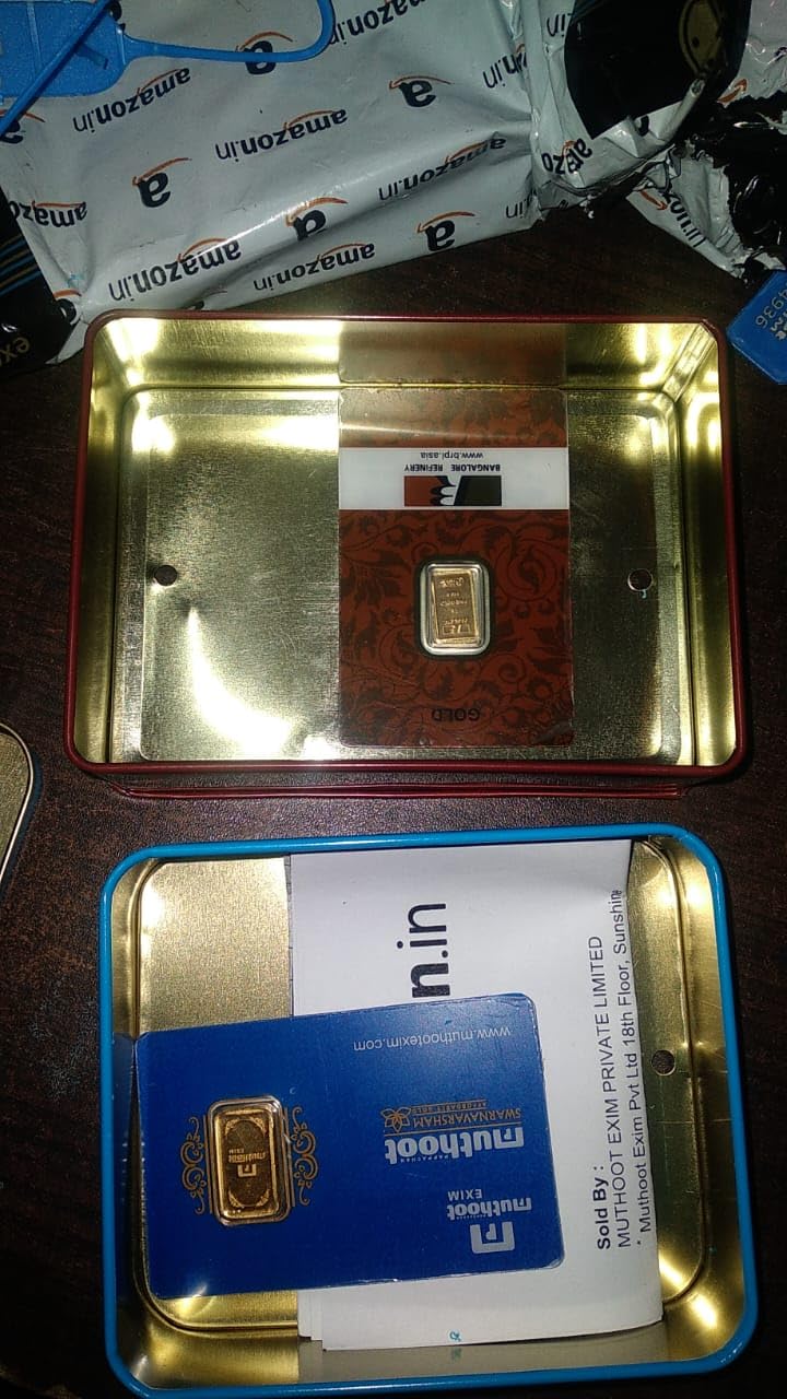 Muthoot Pappachan Swarnavarsham 24K (999) Yellow Gold Bar 5 Gm : Amazon ...