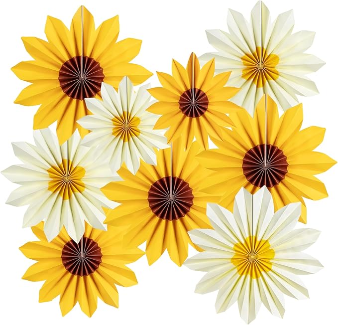 Amazon.com: PAPER JAZZ Sunflower Cutouts Paper Fans Bulletin Board ...