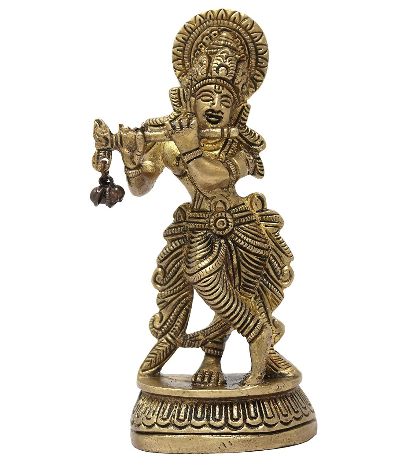 Buy Lord Krishna Brrass Statue/ Religious Statue Lord Krishna Puja ...