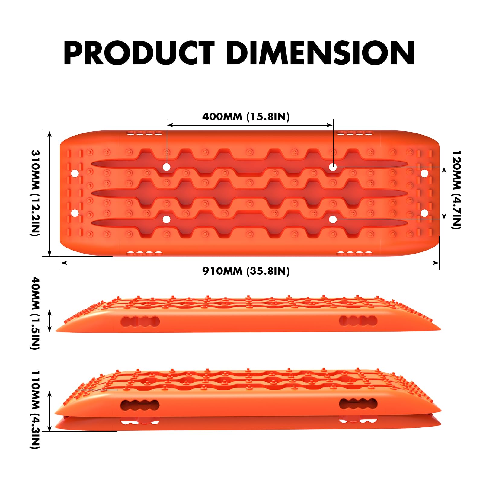 Snapklik.com : STEGODON Traction Boards Off-Road Recovery Boards Tire ...