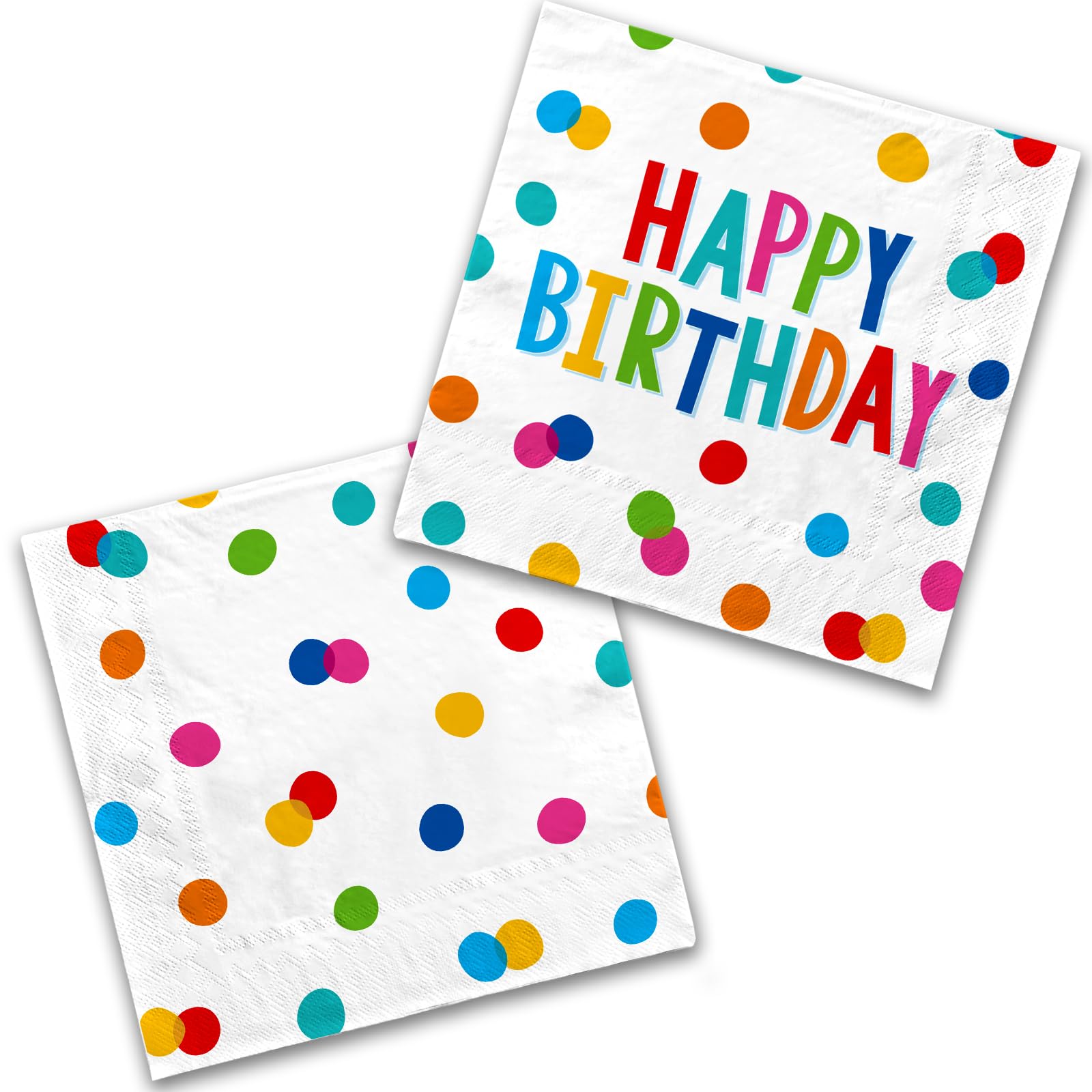 Amazon.com: Happy Birthday Party Supplies Set - Birthday Dots Design ...