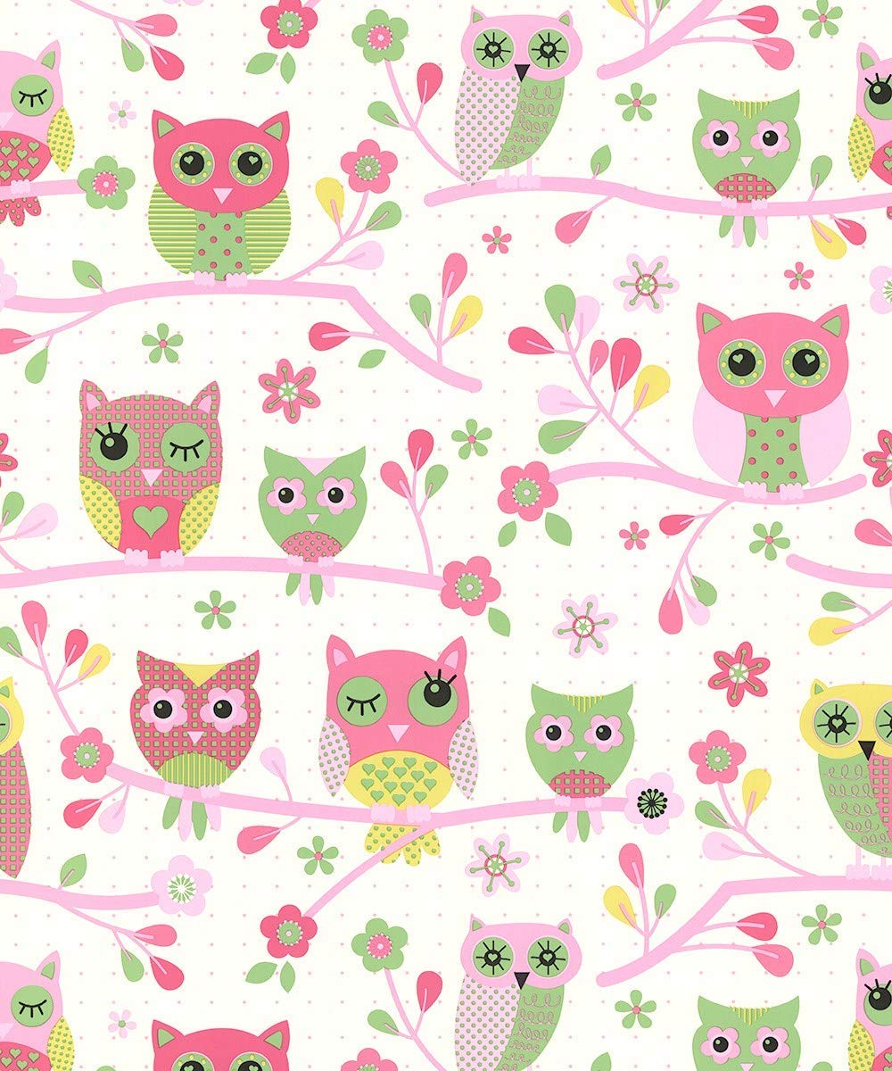 Owls Wallpaper Pink
