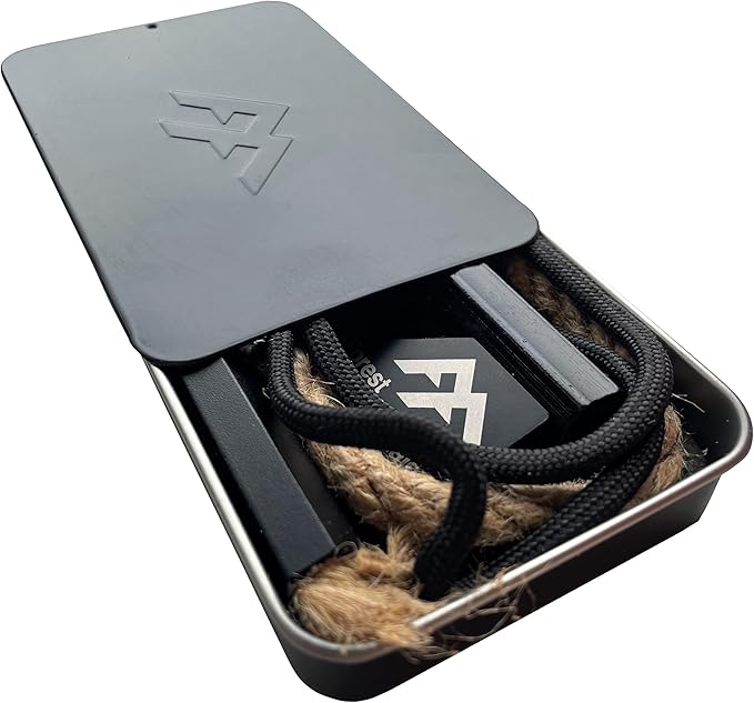 Pocket Fire Lighting Kit | Ferro Rod Fire Steel Kit Tin | All-Weather ...