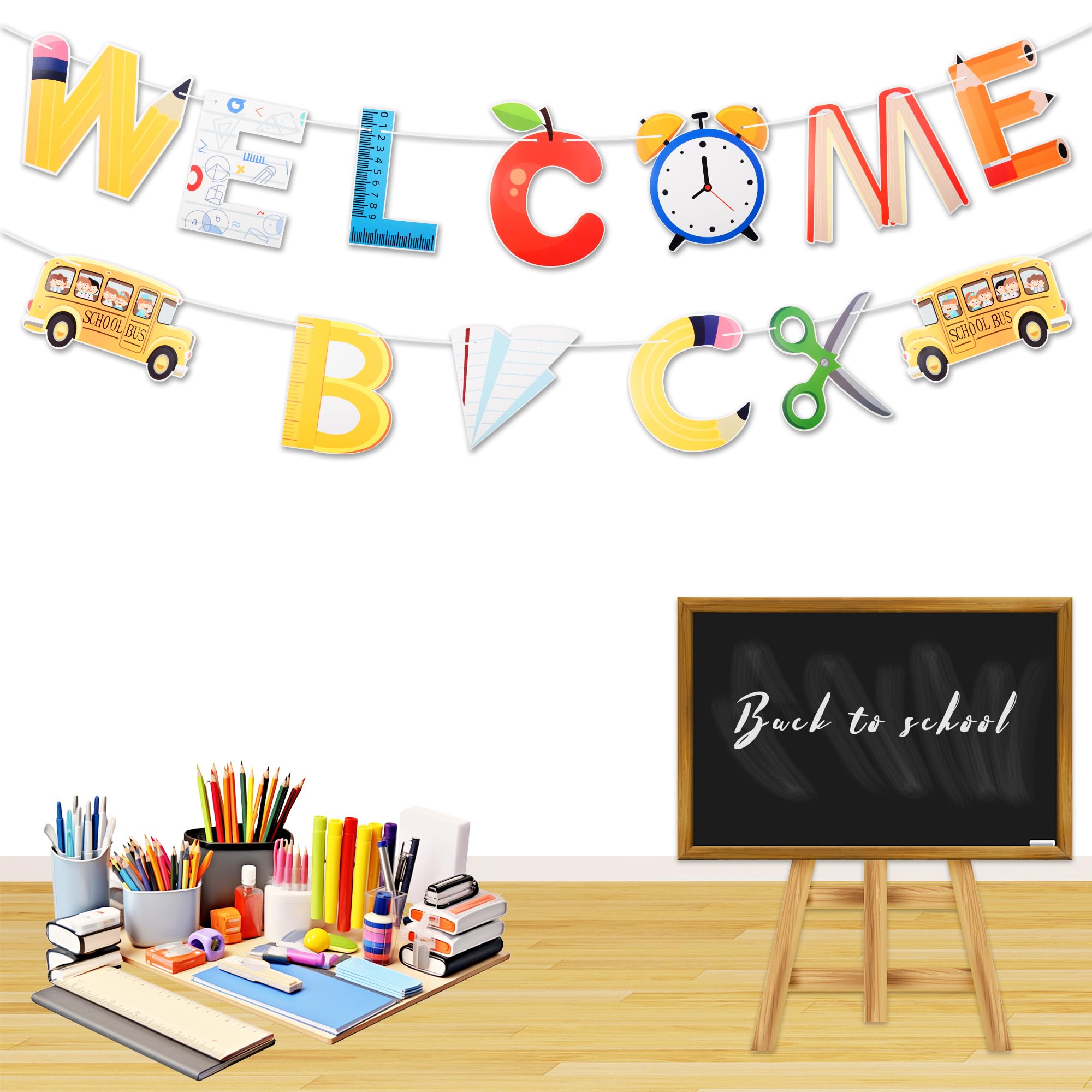 Snapklik.com : Welcome Back To School Banner Decorations First Day Of ...