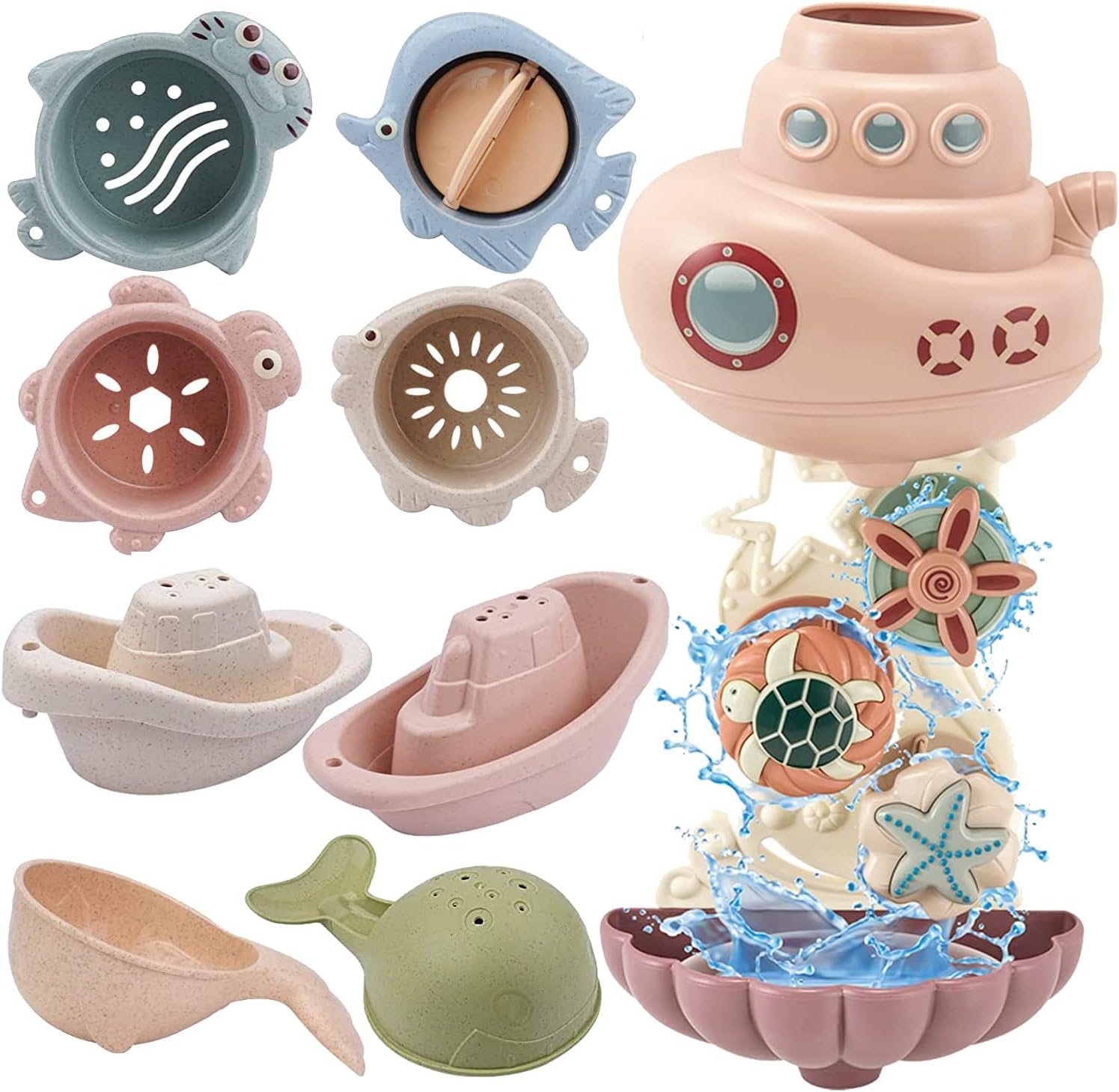 AESTEMON Bath Toys for Toddlers 1-3, Baby Bath Toys for 1 Year Old Boys ...