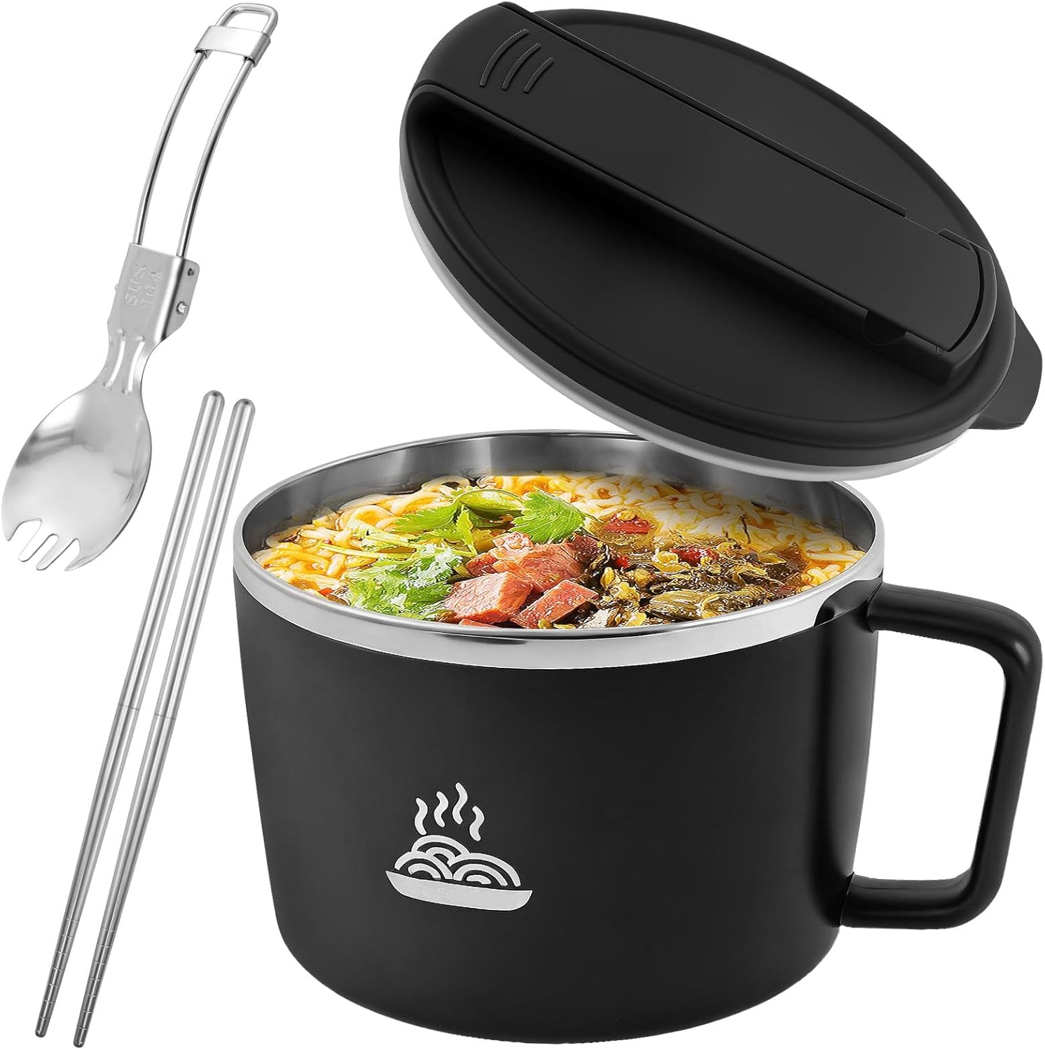 Amazon.com: Kandishiex Rapid Ramen Bowl with Filterable Lid, Ramen ...