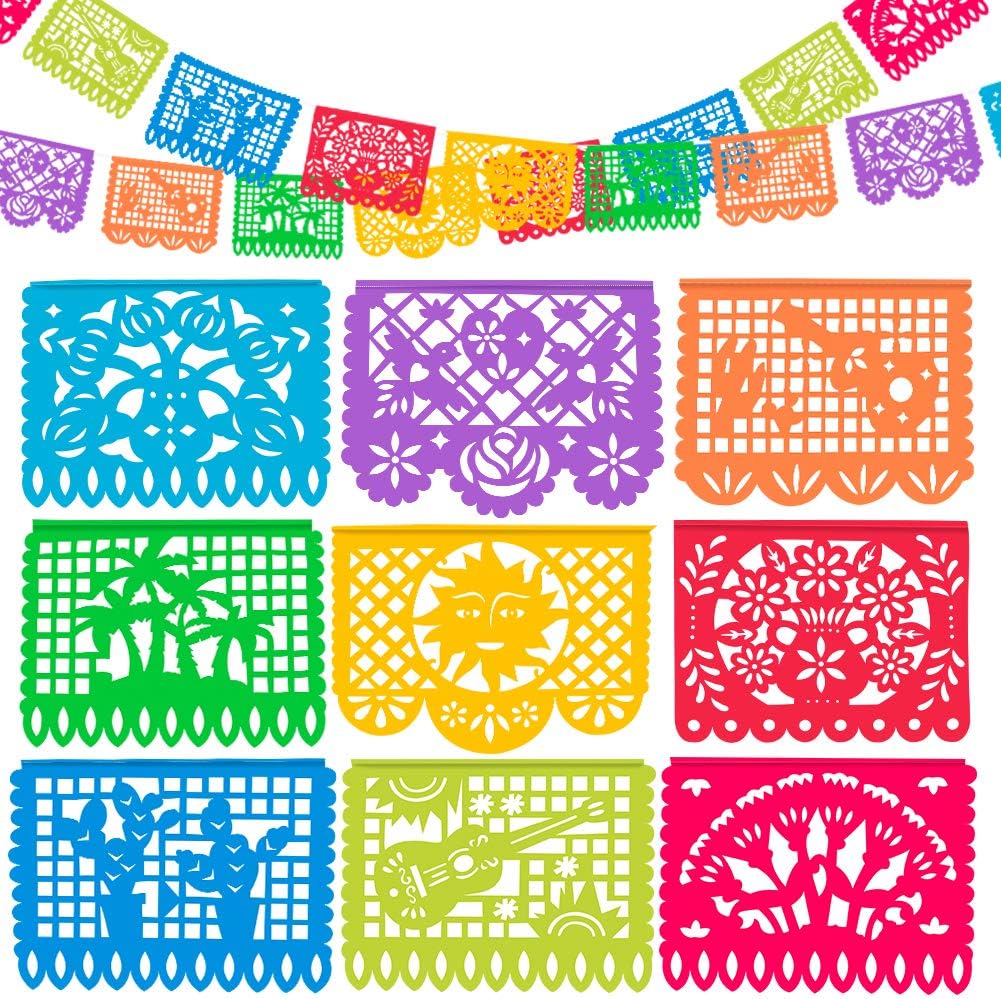 Amazon.com: Mexican Party Banners (5 Pack with 10 Plastic Flags per ...
