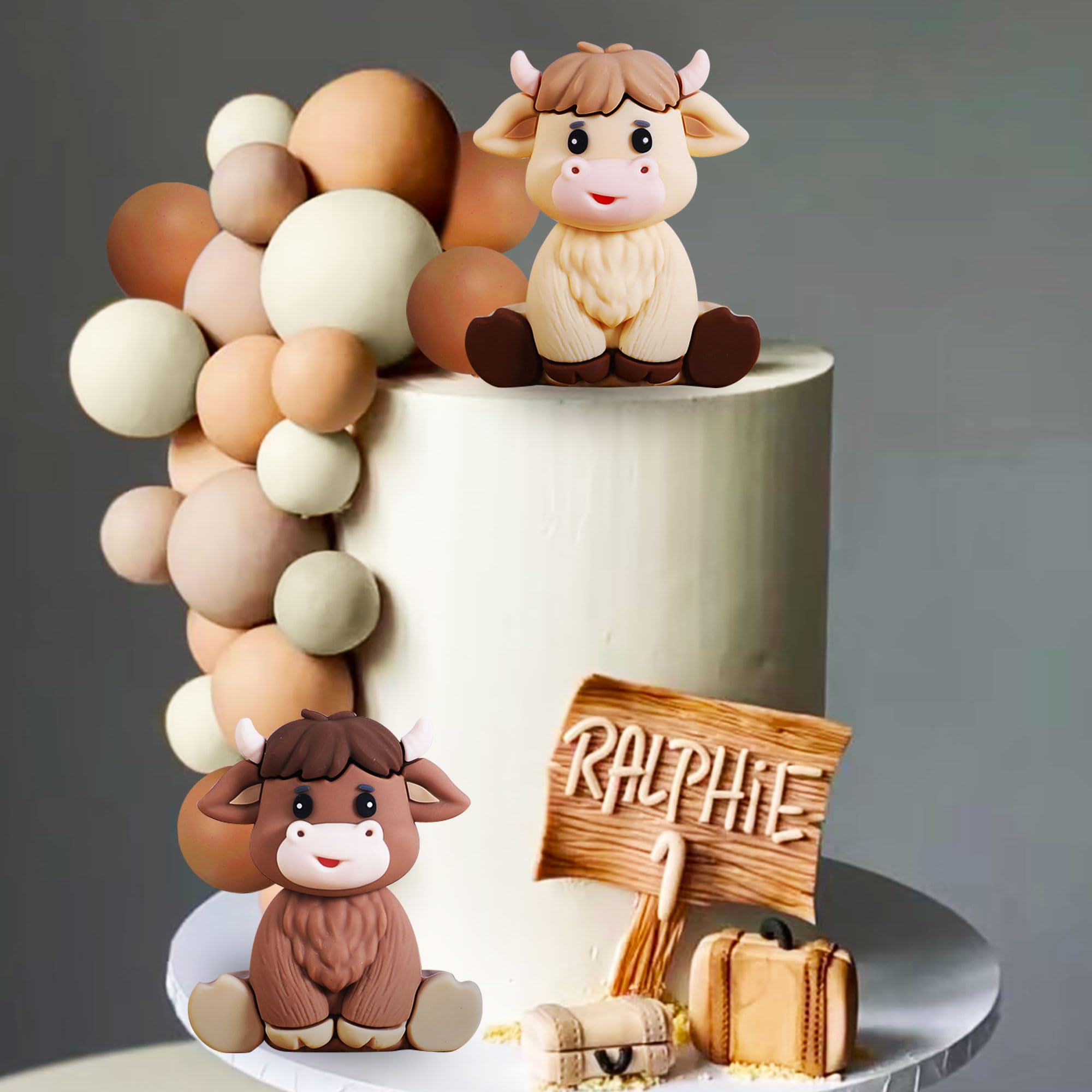 Snapklik.com : Highland Cow Cake Decorations Cake Topper Highland Cow ...