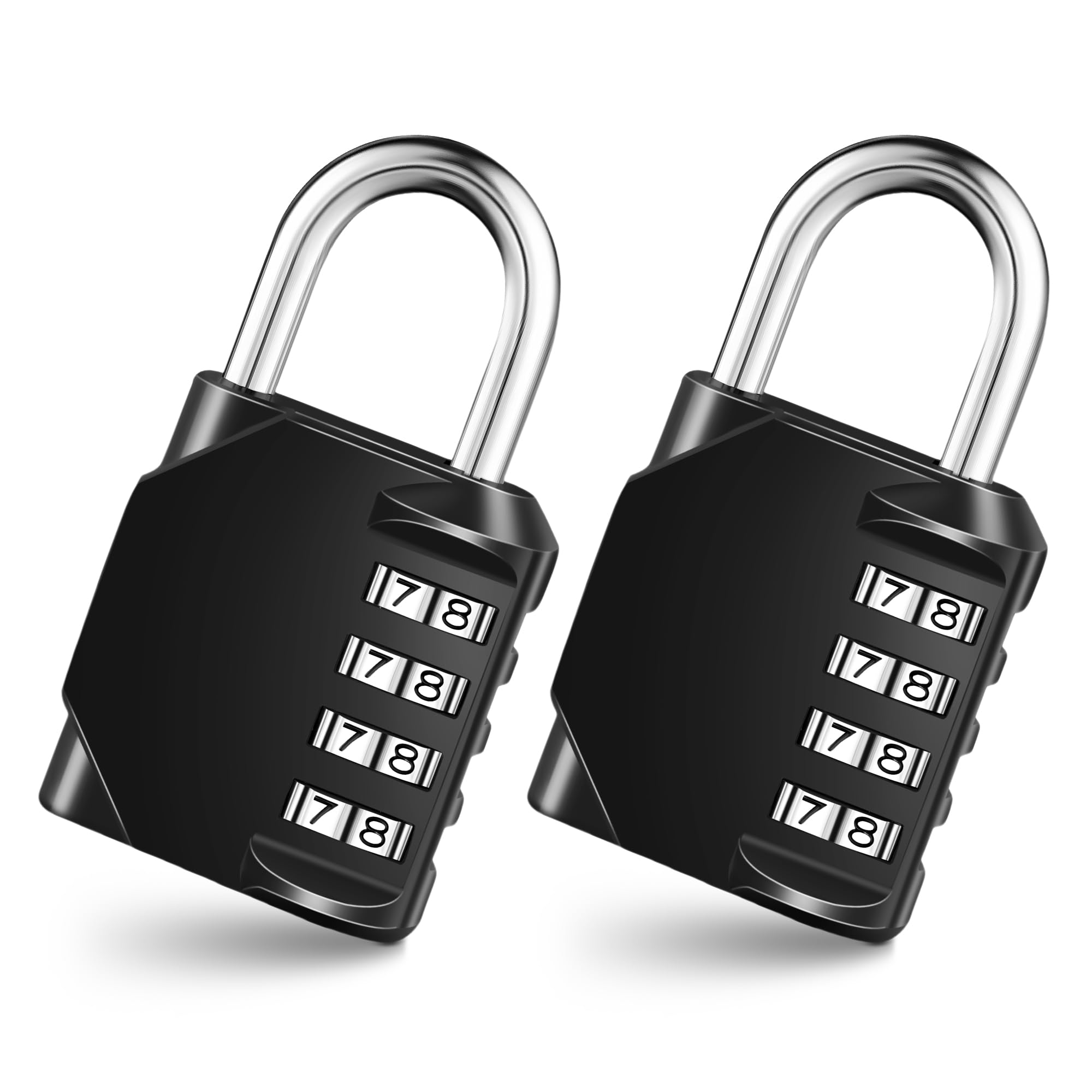 WJYMRO Pack of 2 Combination Padlock, 4 Digit Lock, Code Resettable ...