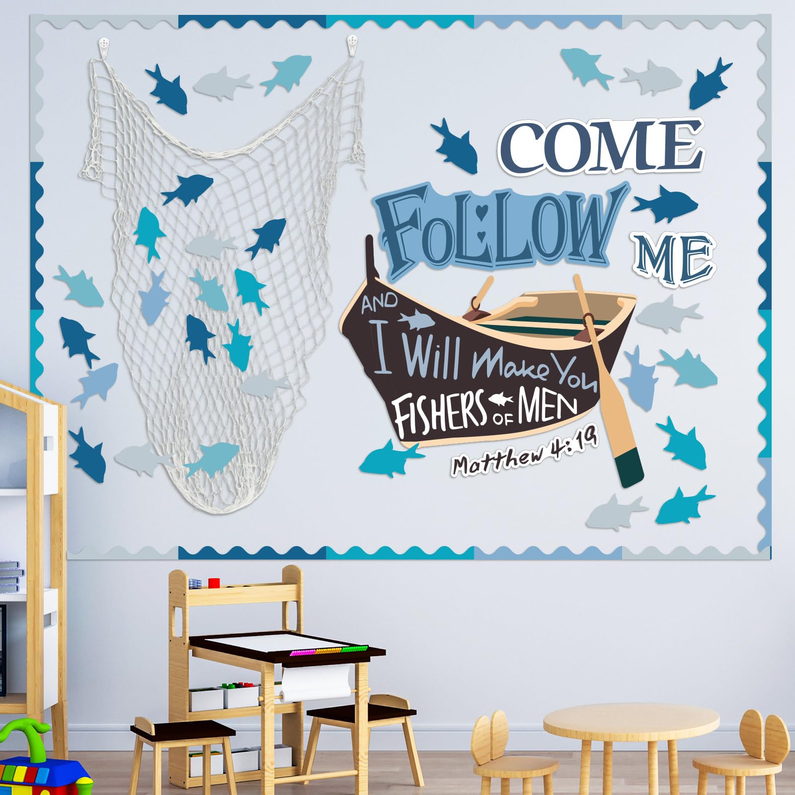 Snapklik.com : 76Pcs Fishers Of Men Bulletin Board Set Religious ...