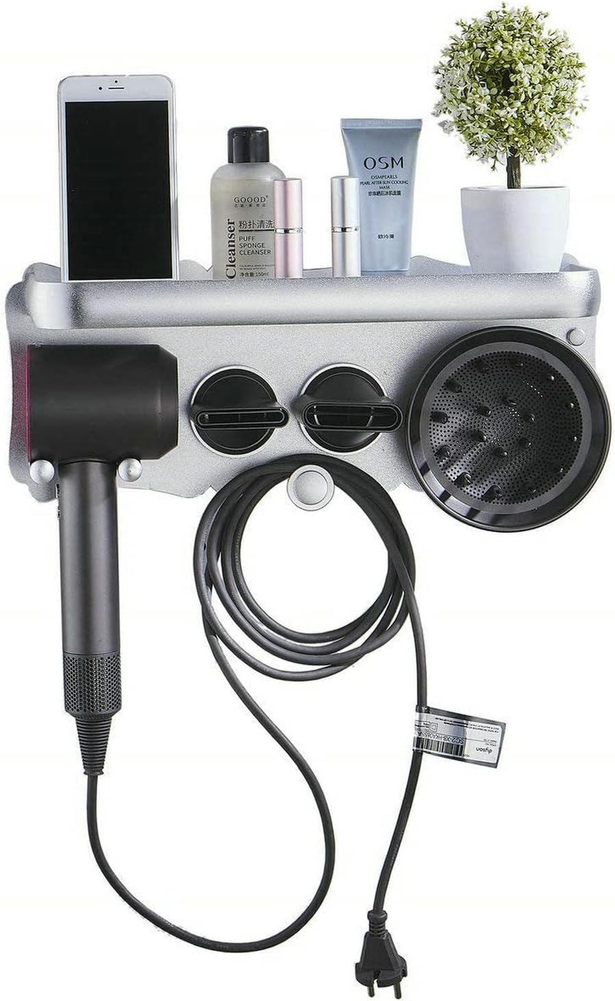 Leekayer Supersonic Hair Dryer Wall Mount Holder, Aluminum Hair Dryer ...