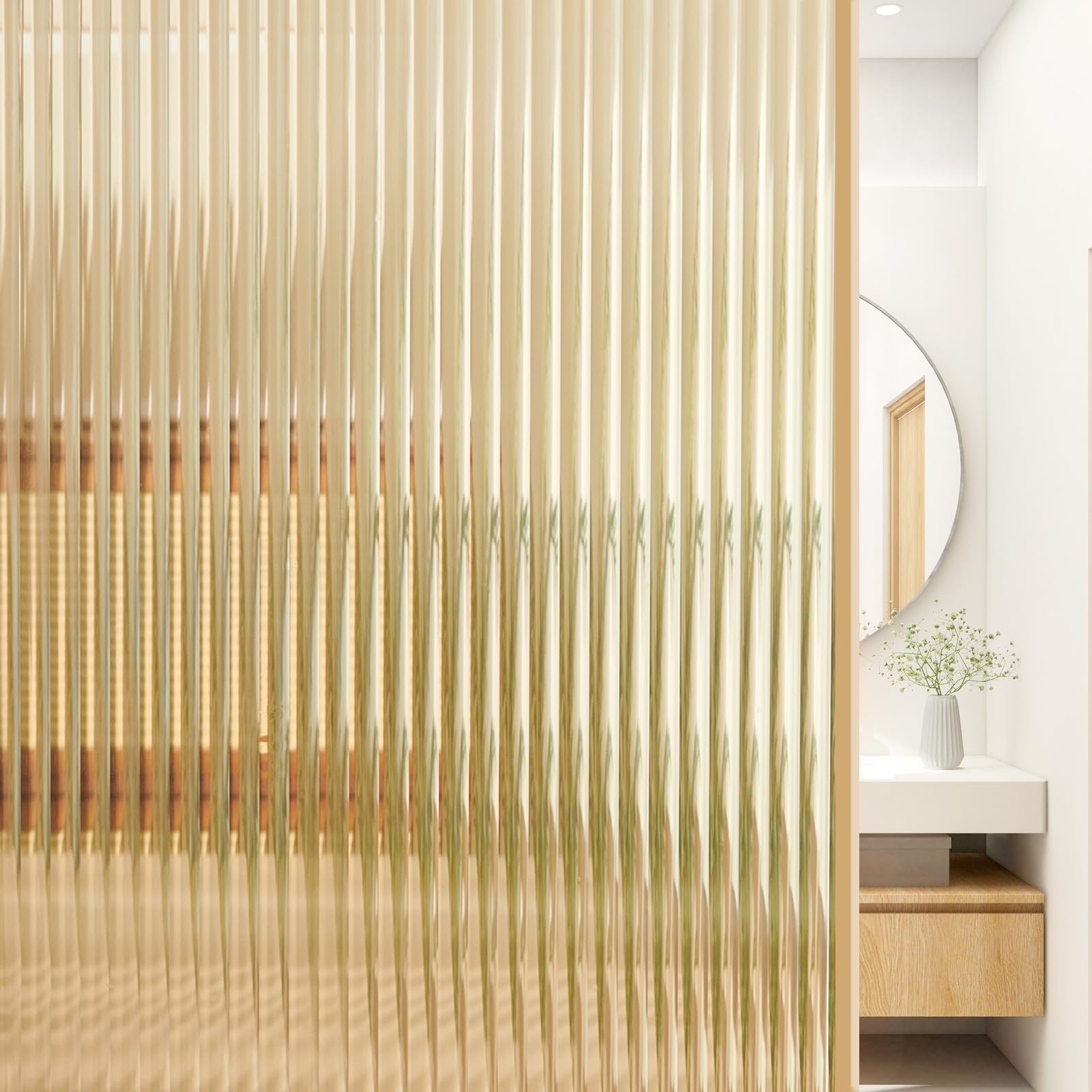 Amazon.com: Beautyhero Window Privacy Film for Glass Windows, Fluted ...