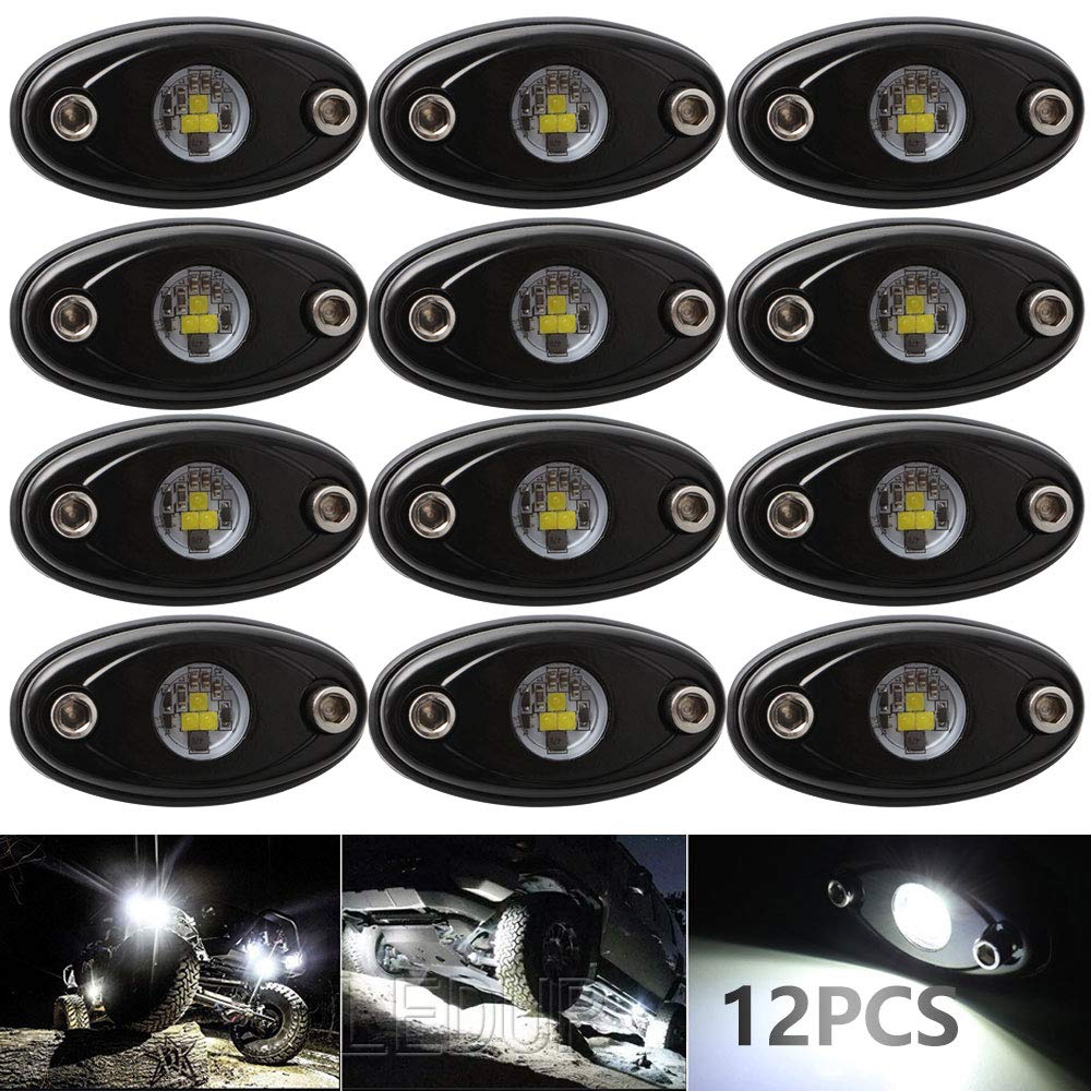 LEDUR Led Rock Light Kit Underbody Glow Offroad Led Rock Lights White ...