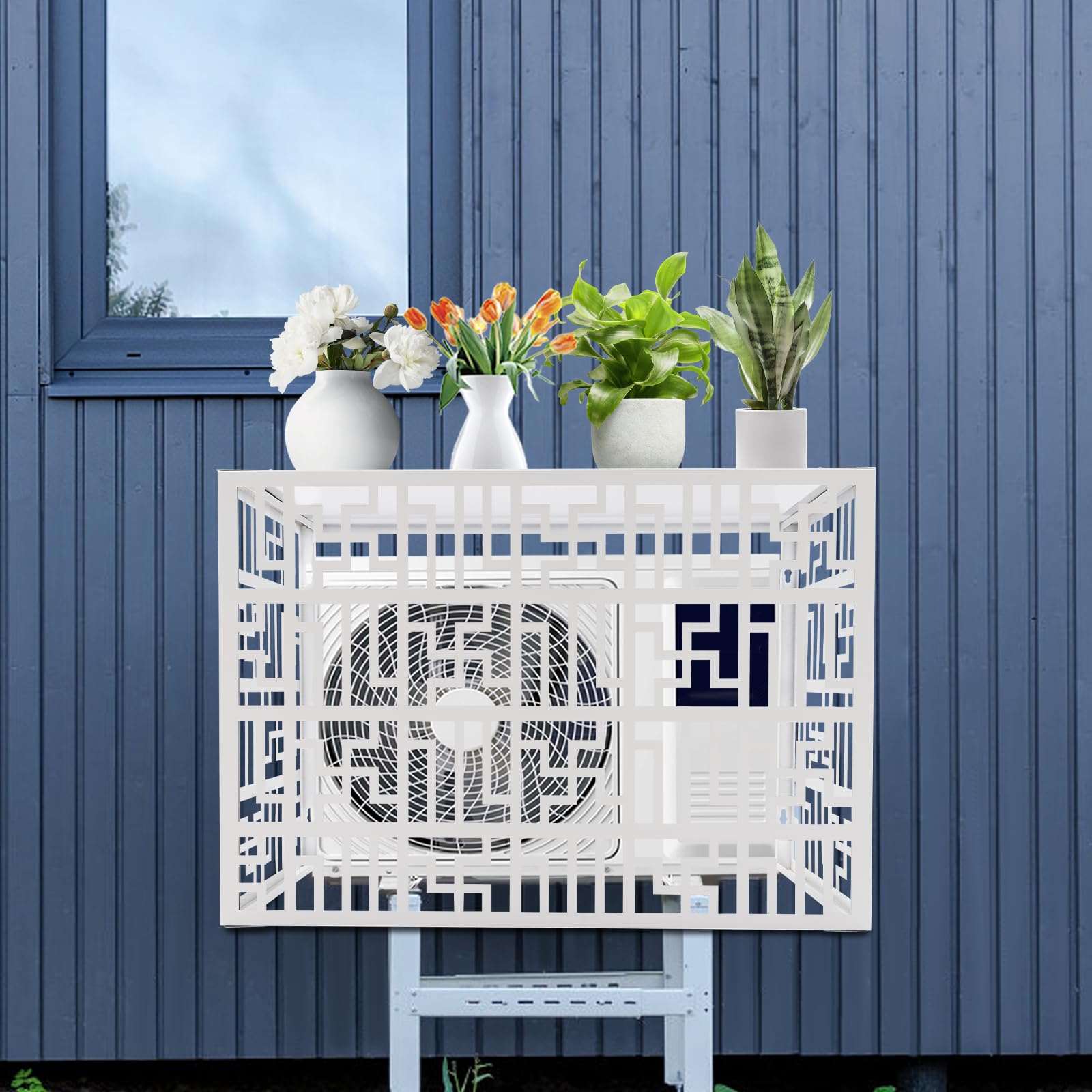 Snapklik.com : Air Conditioner Fence, Outdoor Rectangular Aluminum ...
