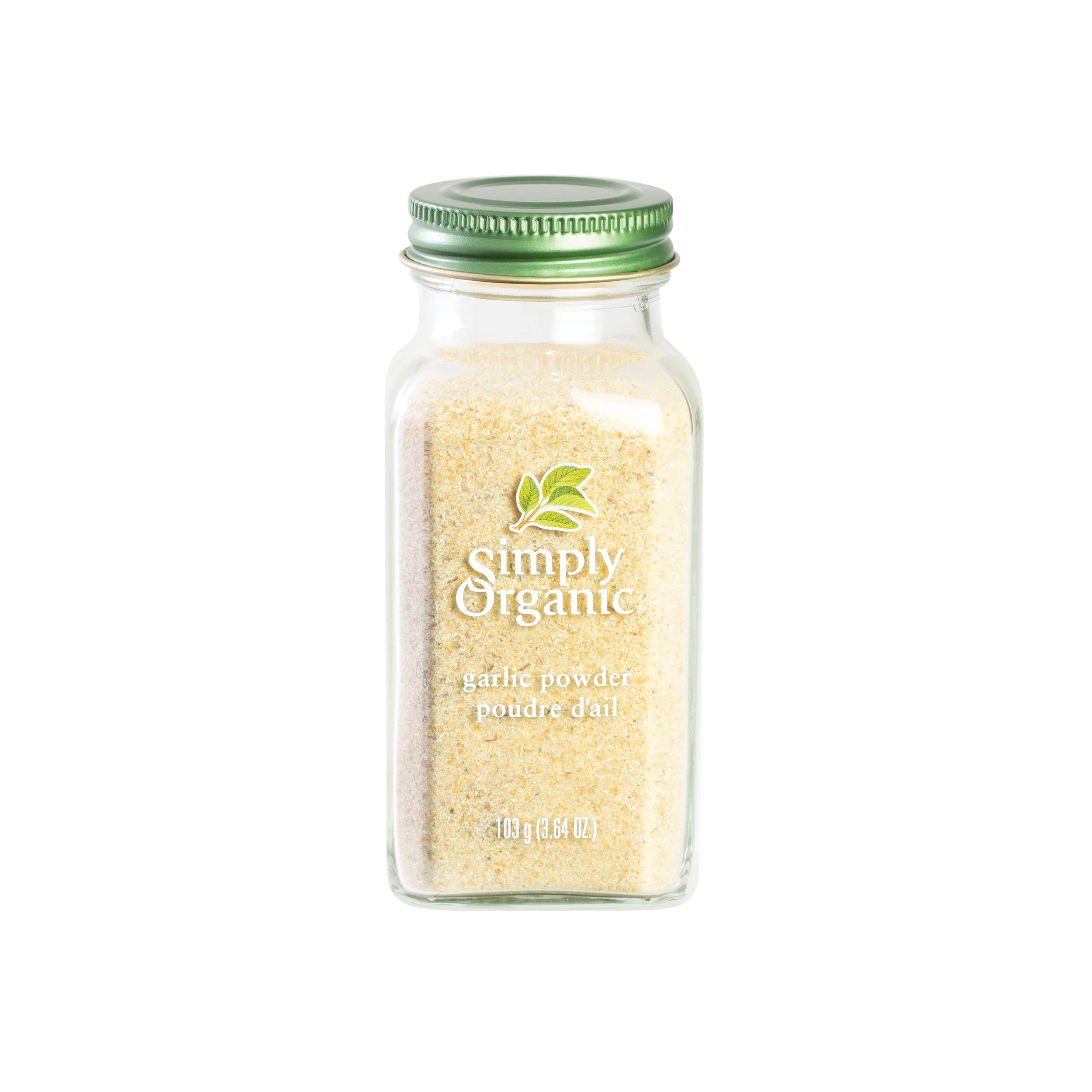 Simply Organic Garlic Powder, Certified Organic - 103g Glass Bottle ...