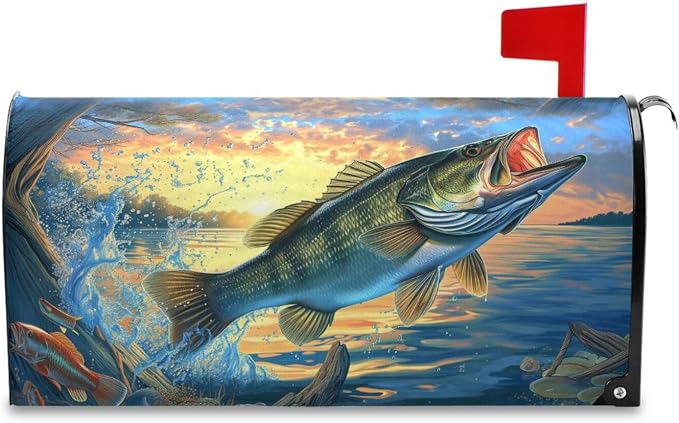 Amazon.com: ALAZA Big Fish Mailbox Covers Magnetic Garden Yard Post ...