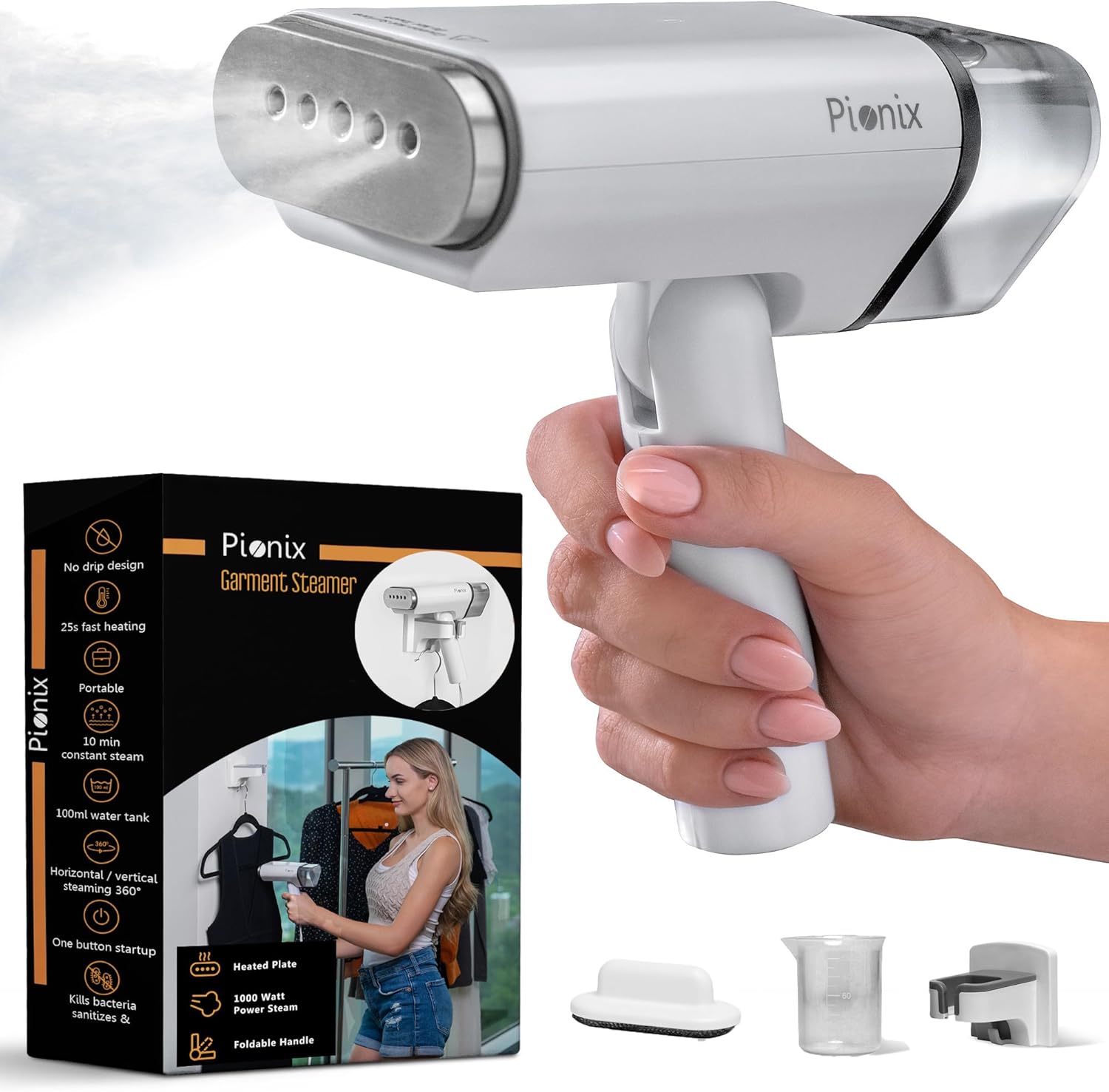 Amazon.com: Pionix Handheld Garment Steamer - Foldable Handheld Steamer ...