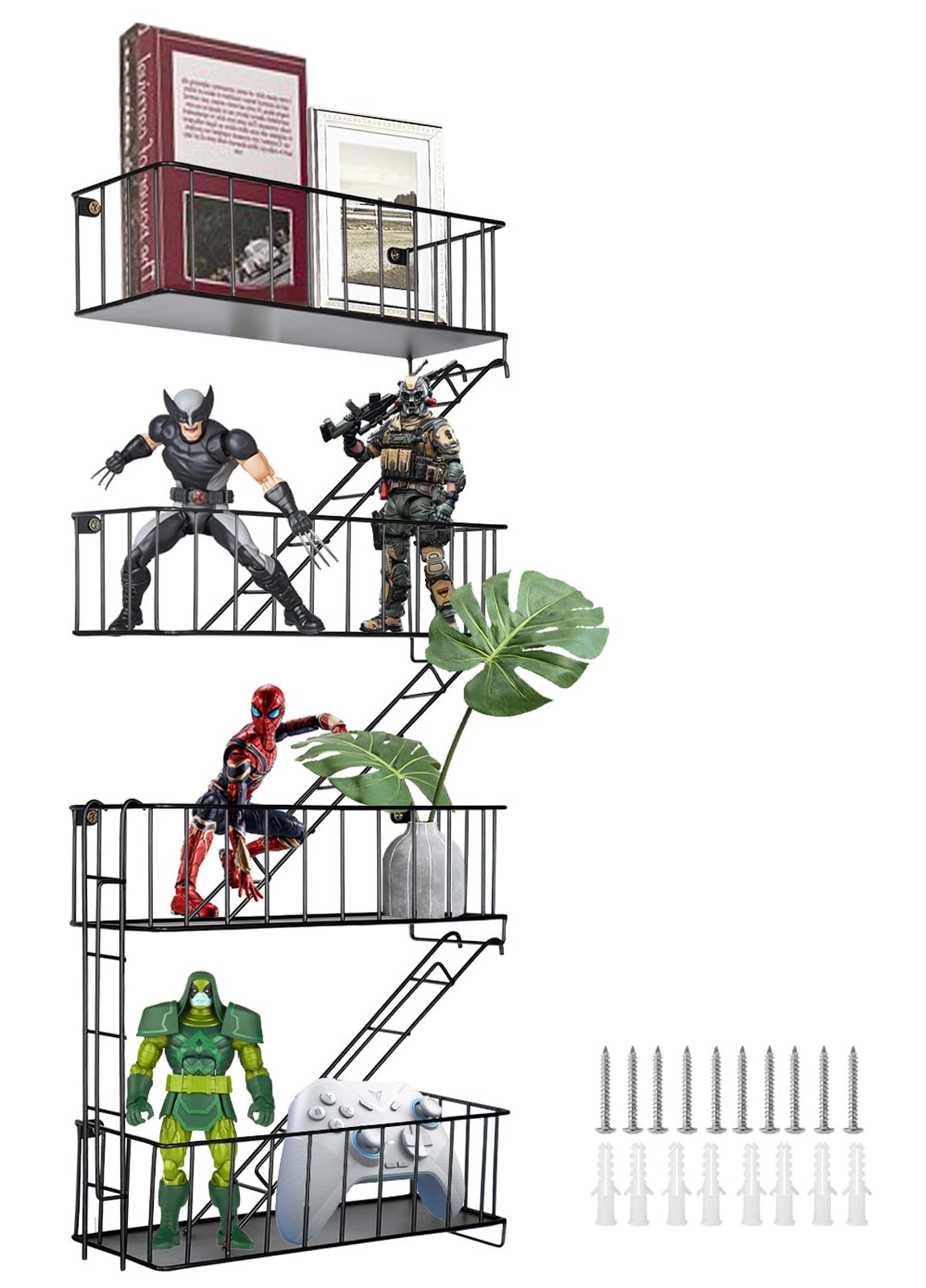 Amazon.com: DuvinDD 4-Tier Fire Escape Wall Shelf, Modern New York City ...